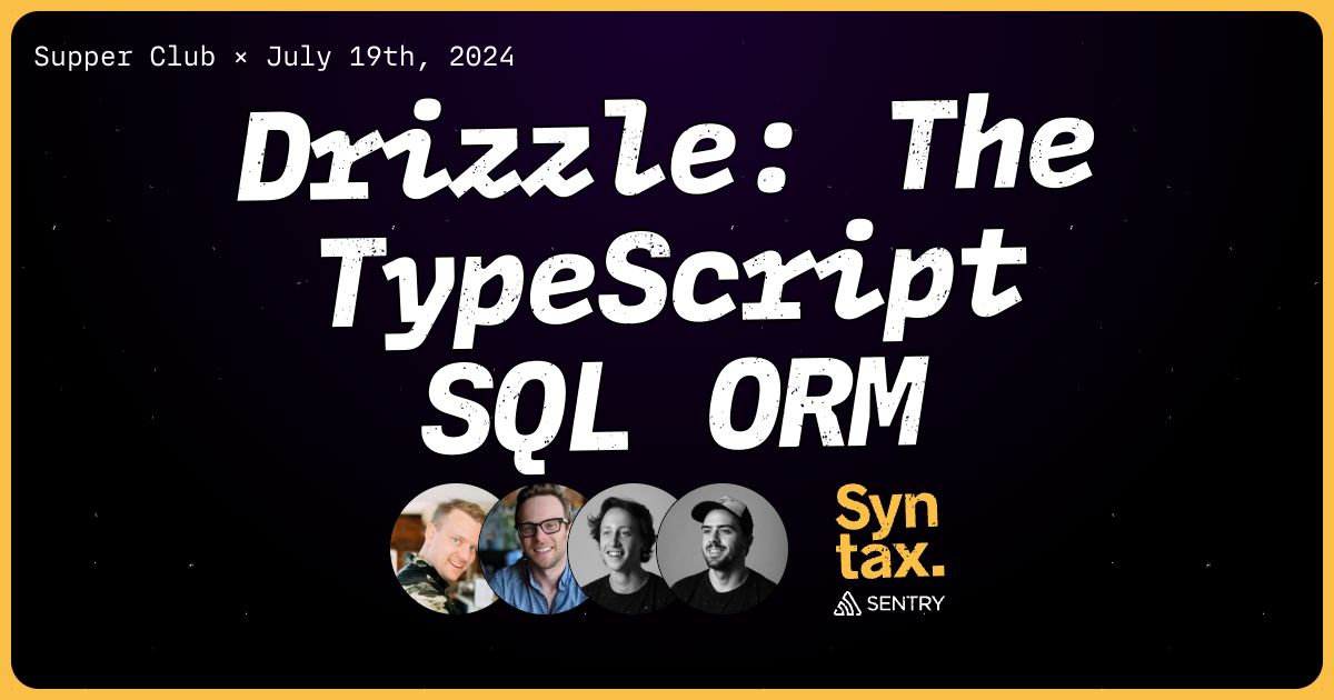 Drizzle: The TypeScript SQL ORM - Syntax #797 Drizzle: The TypeScript SQL ORM - Syntax #797